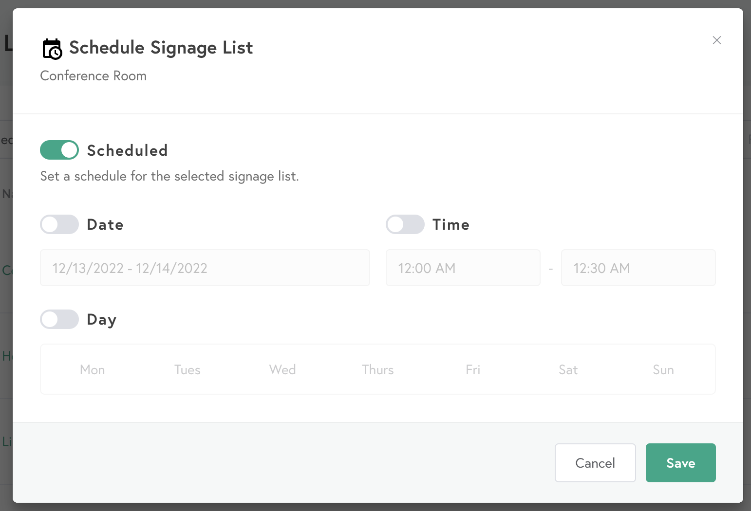 Scheduling Digital Signage Lists and Items
